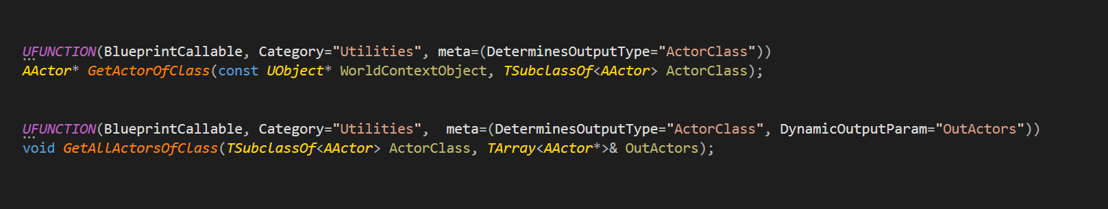 Elhoussine Mehnik on Twitter: "Useful #UE4 UFUNCTION metadata "DeterminesOutputType ...