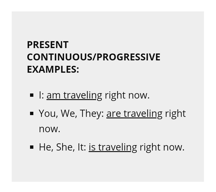 Example Of Present Continuous Tense