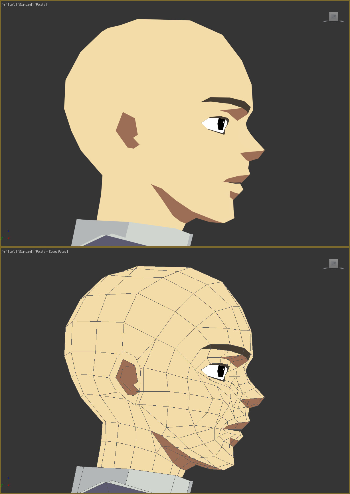 Low Poly Face Topology