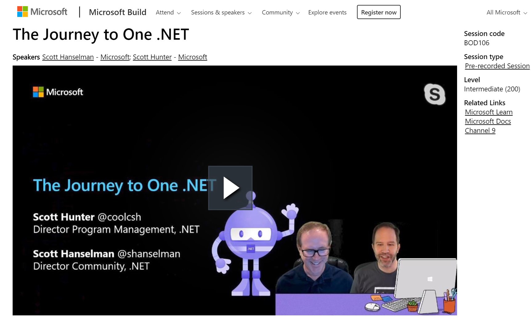 ちょまど@千代田まどか on Twitter: "#MSBuild 「The Journey to One .NET」セッション見ようっと https://t.co/Q4OhJaSkv9 ...