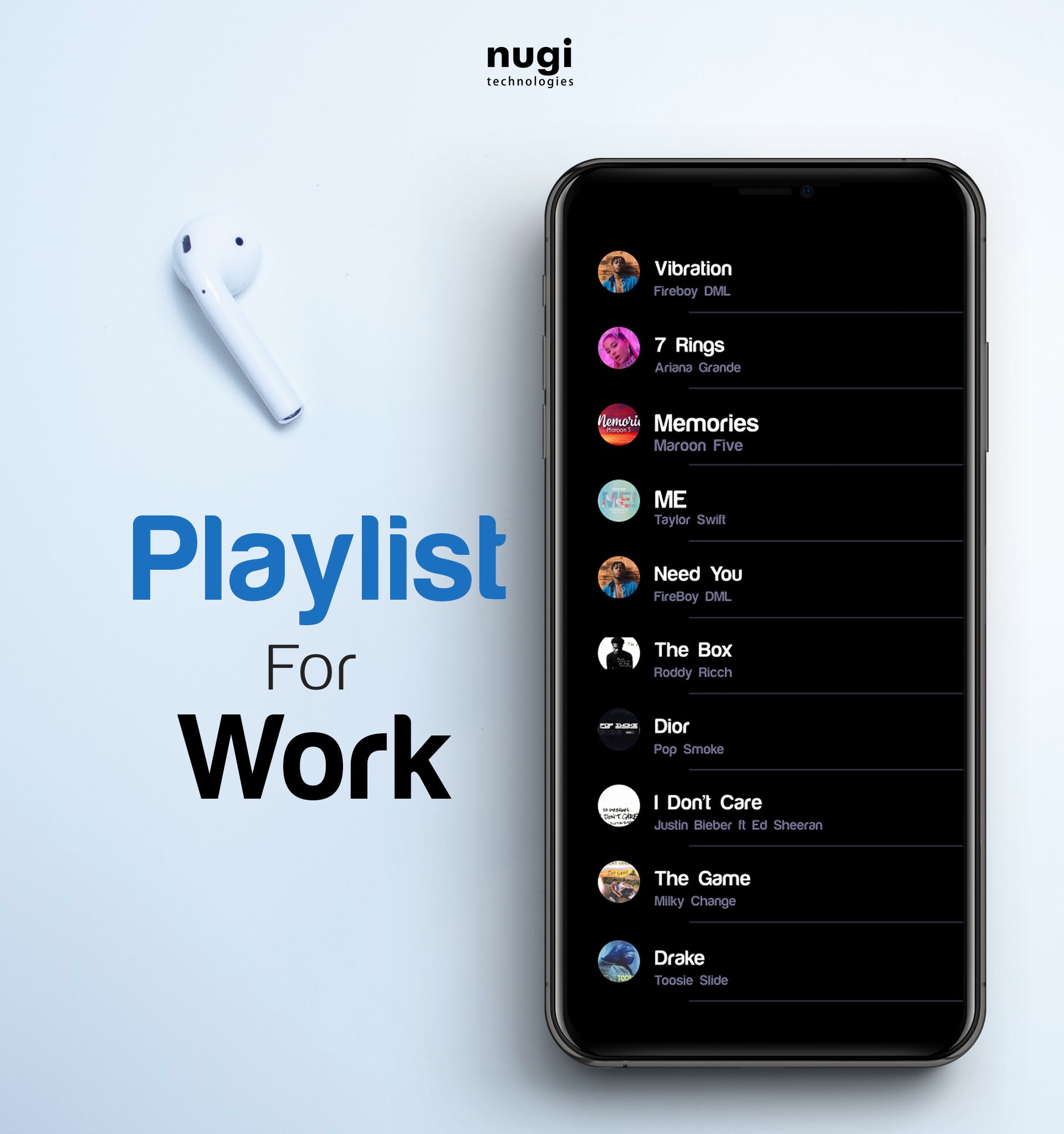 NUGI TECHNOLOGIES on Twitter: "Here’s what we listen to here at Nugi Tech! It seems we listen to ...