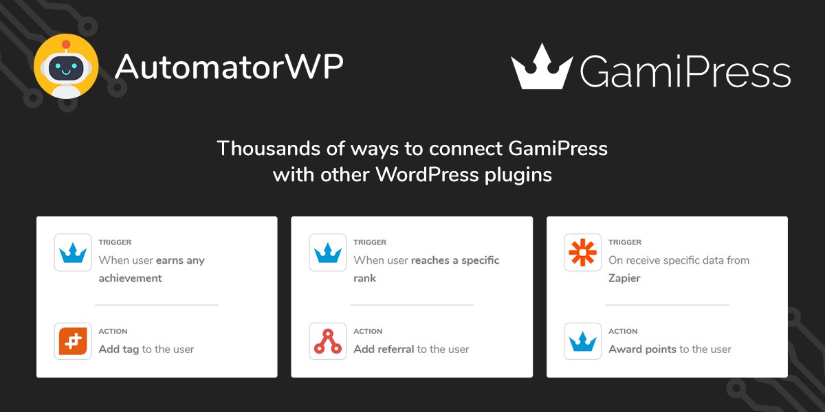 AutomatorWP on Twitter: "Connect #GamiPress (@GamiPress) with other #WordPress plugins or ...