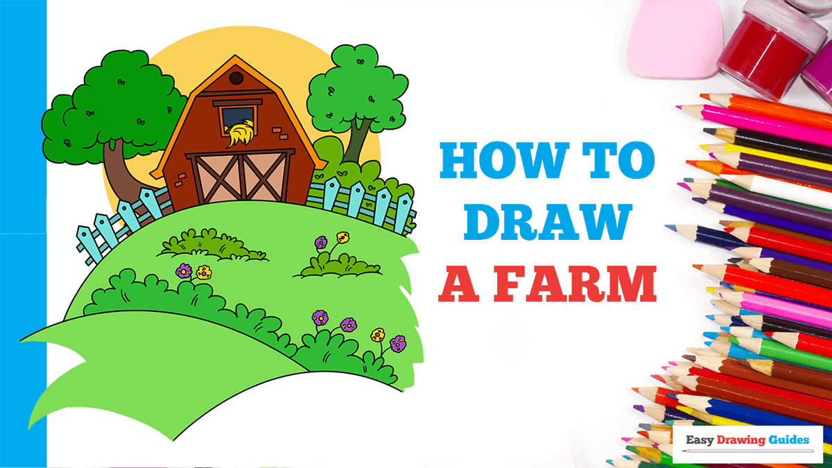 Easy Farm Drawing