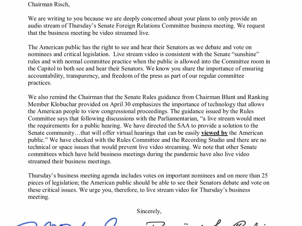 Wow Senatorrisch Is Not Allowing A Video Live Stream Of The Senate