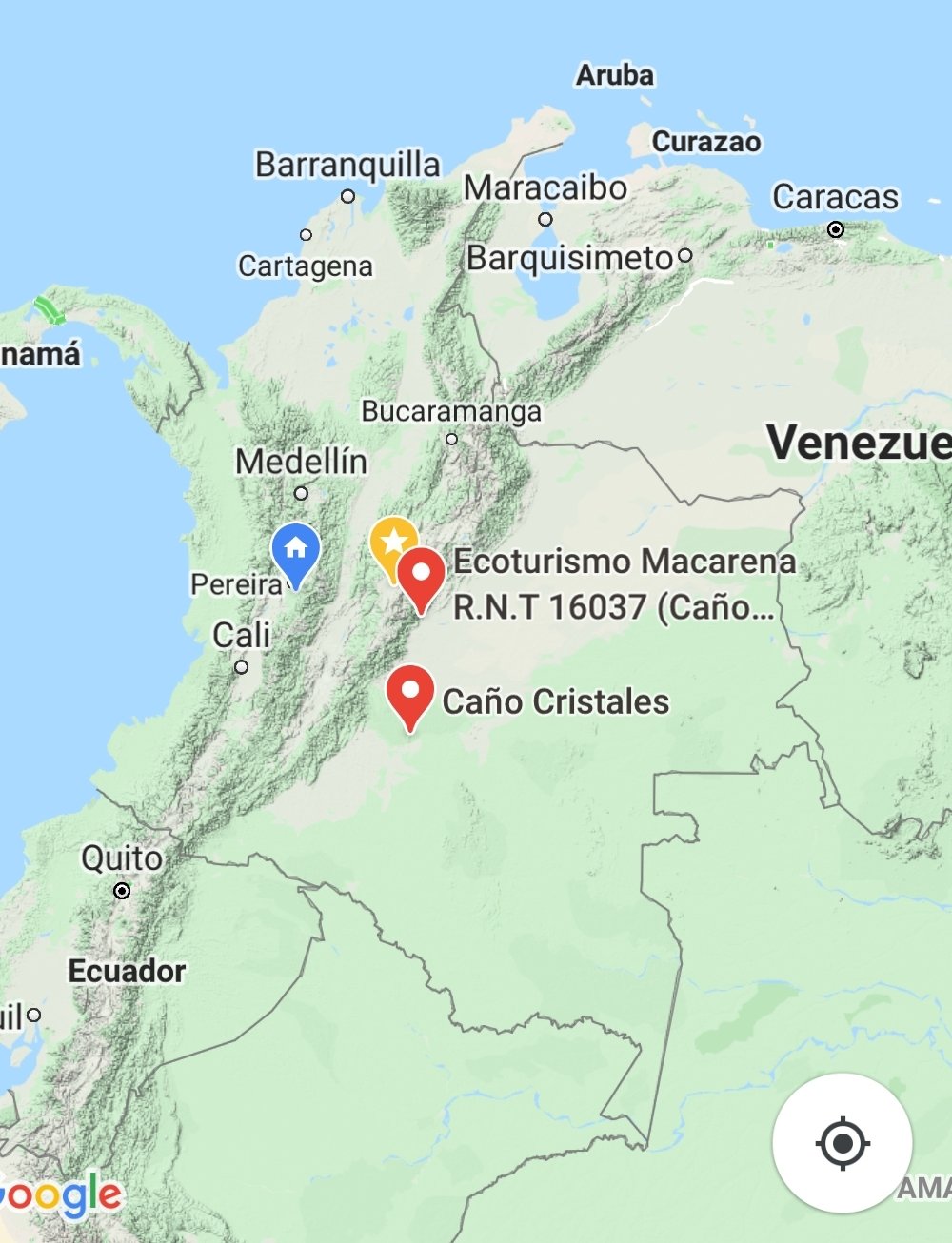 Cano Cristales Map