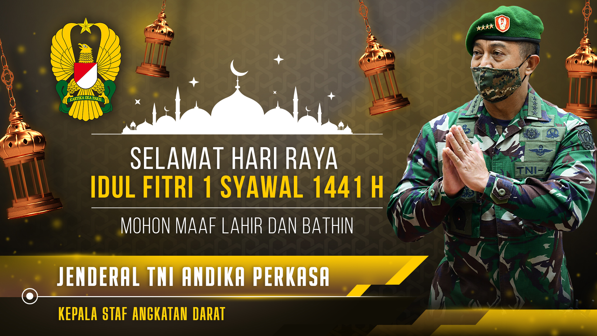 TNI AD on Twitter: "Ucapan Hari Raya Idul Fitri dari Kasad dan Ketum Persit KCK ㅤㅤㅤㅤㅤㅤ ...