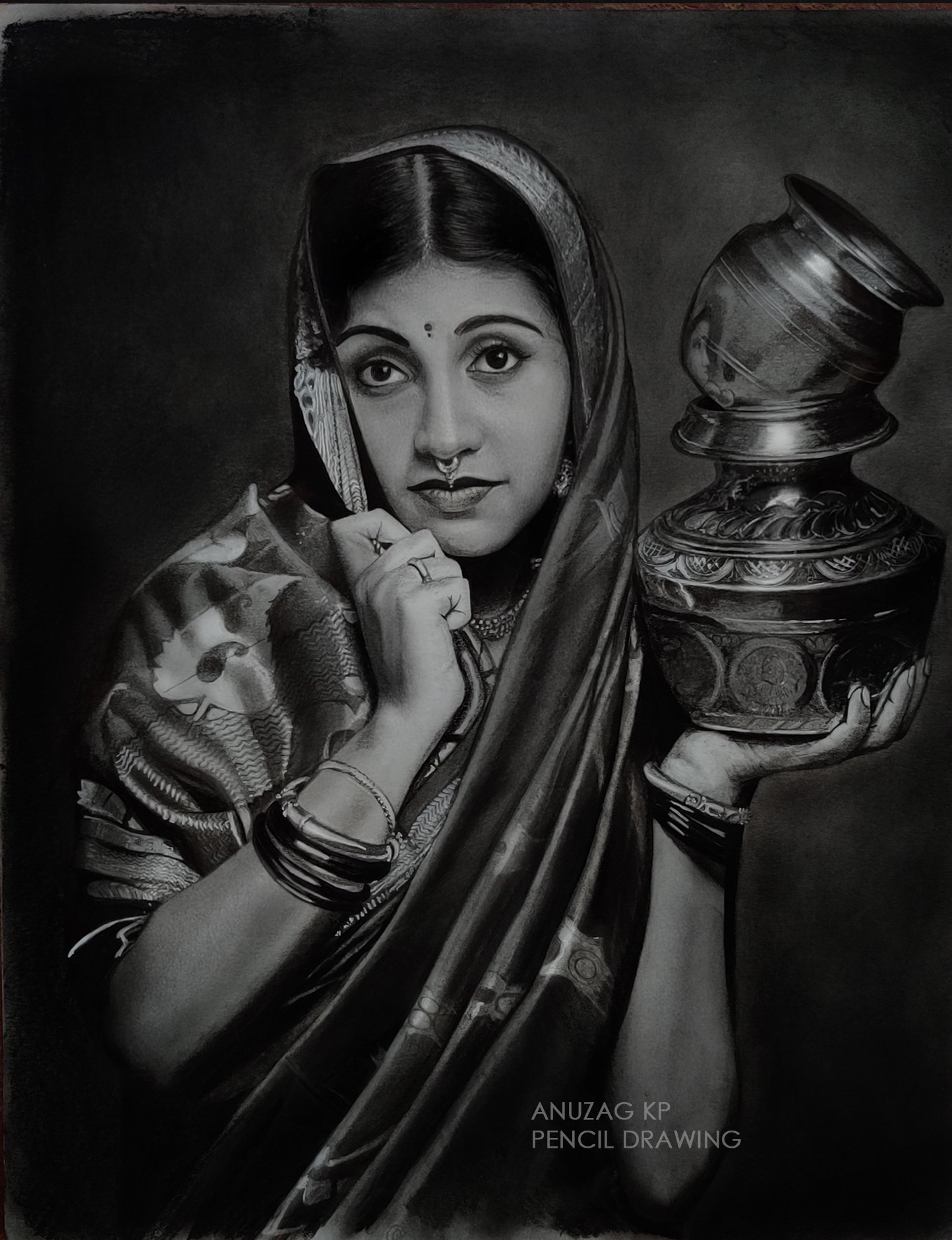 Pencil Sketch Of Indian Girl