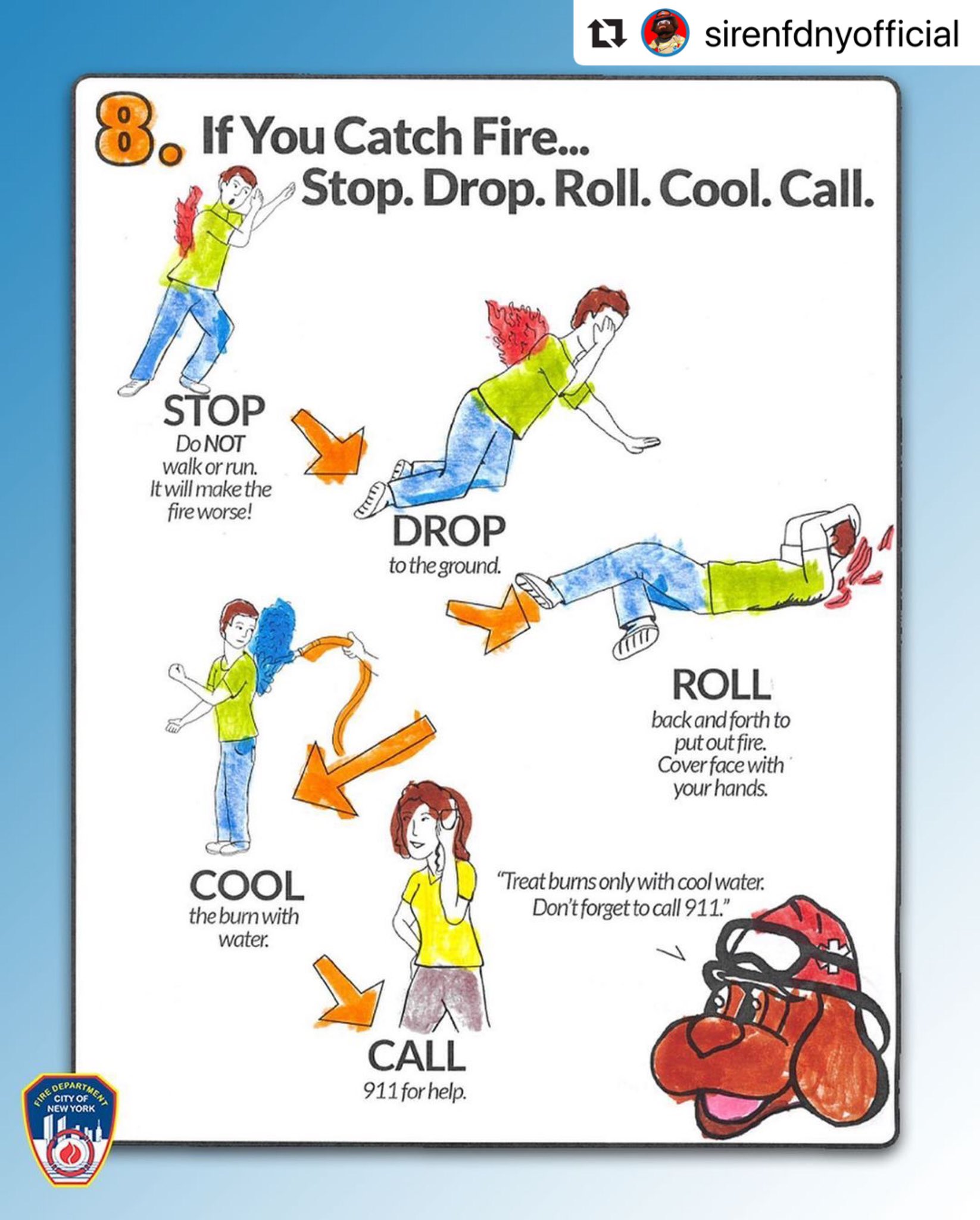 Fire Safety For Kids Stop Drop And Roll