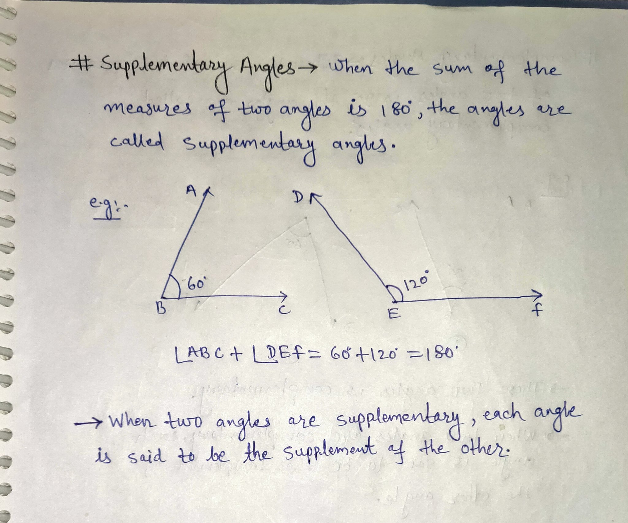 Supplementary Angles Definition Supplementary Angles ArgoPrep