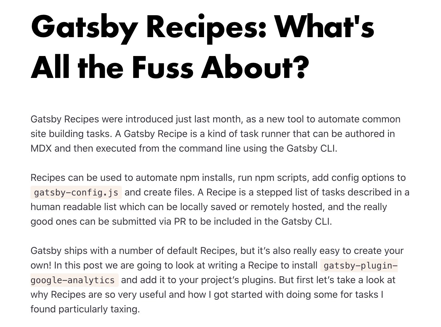 Gatsby On Twitter 📝new Gatsby Recipes Whats All The Fuss About ️38bzq3pzrv 