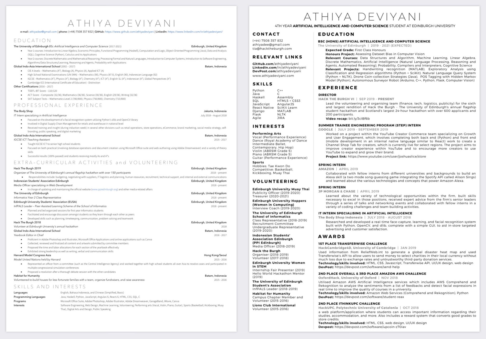 Athiya Deviyani on Twitter: "My CVs: first vs 23rd version. It’s very heartwarming to see how ...