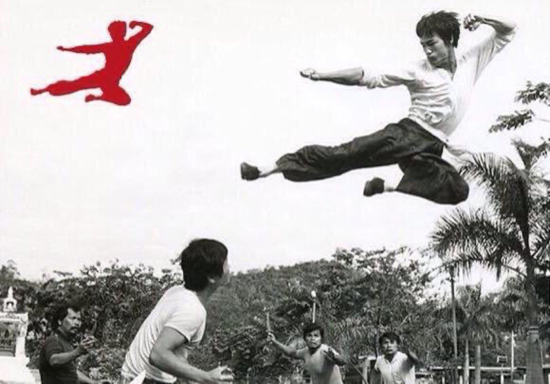 Bruce Lee Flying Kick Logo