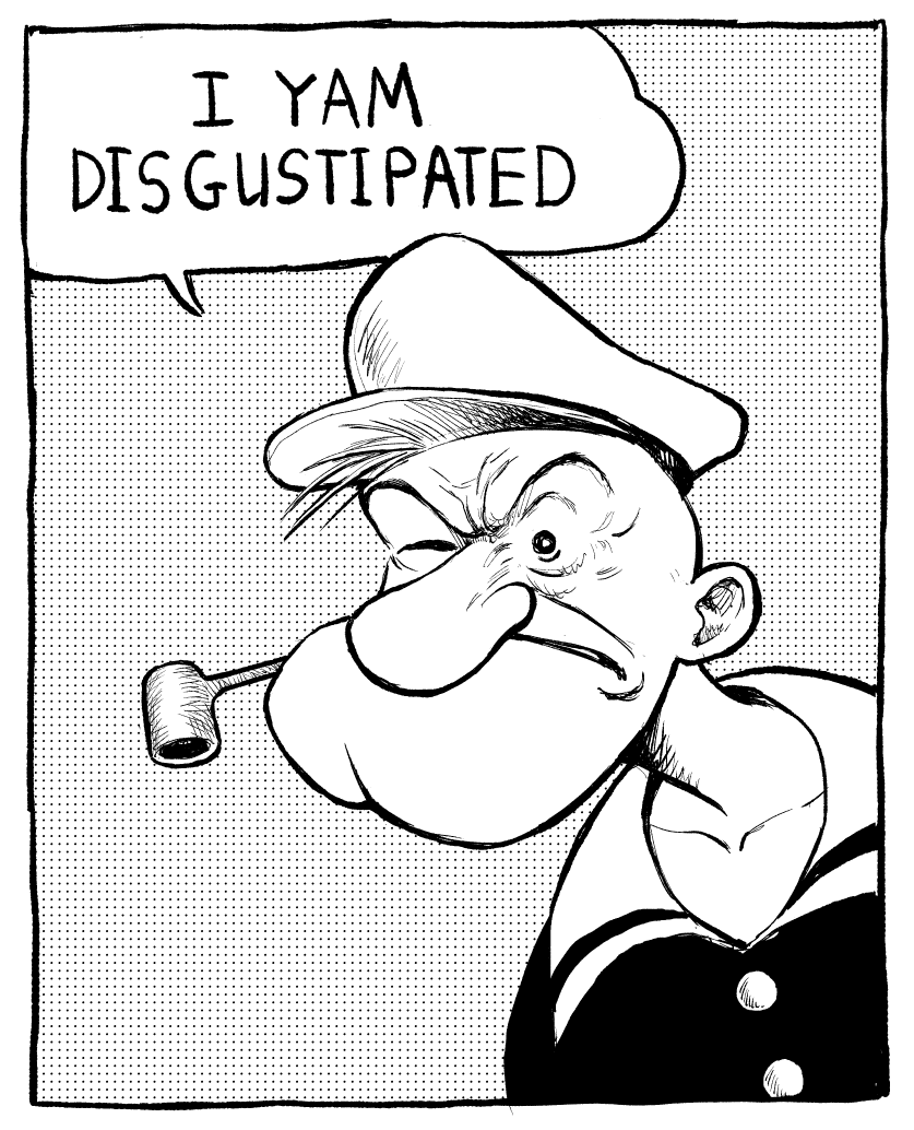 「of course i also had to draw the homeboy Popeye 」Nafの漫画