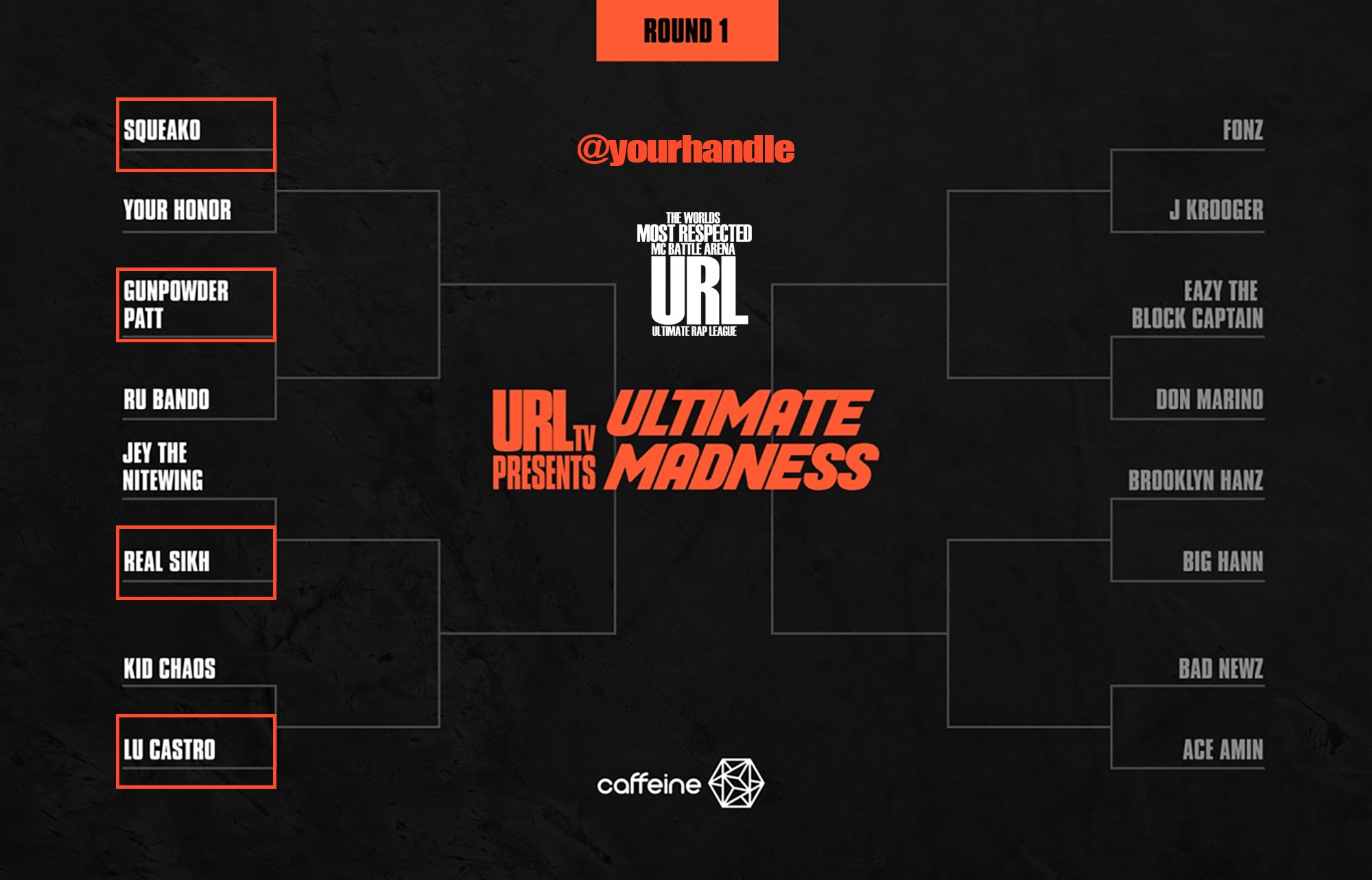 Ultimate Rap League on Twitter: "Get your own official customized Ultimate Madness bracket ...