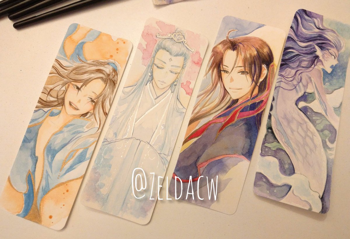 「Watercolor bookmarks (。・ω・。) (XuanYu, Bi」|Zelda ️working on TGCF vol 7 ...