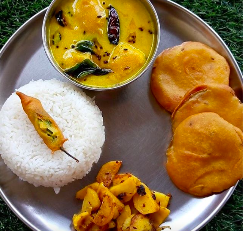 Kadhi Chawal Plate