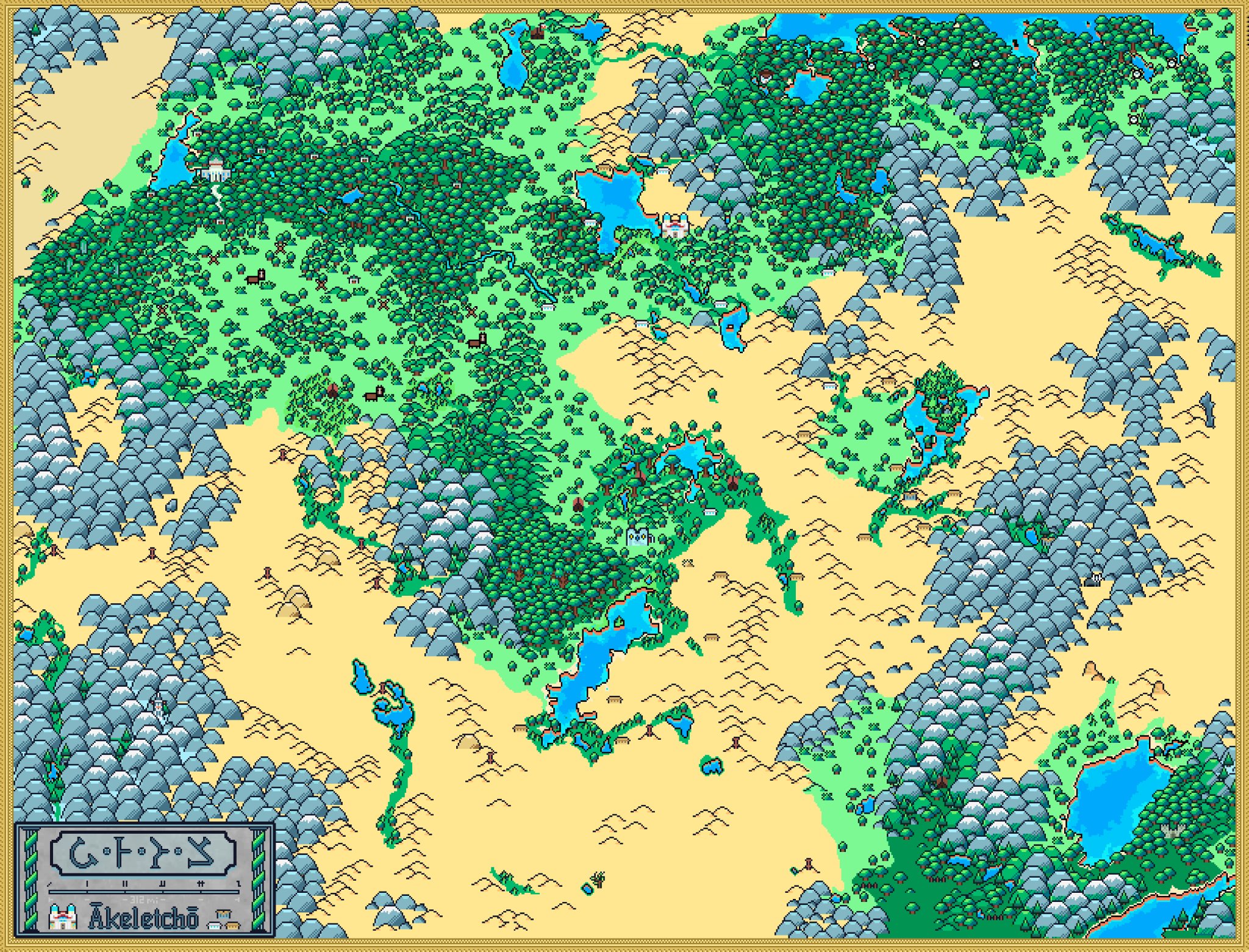 Cartographers' Guild on Twitter: "Ākeletchо̄ - Pixel Art Map, by Javert "Inspired by Pixel ...