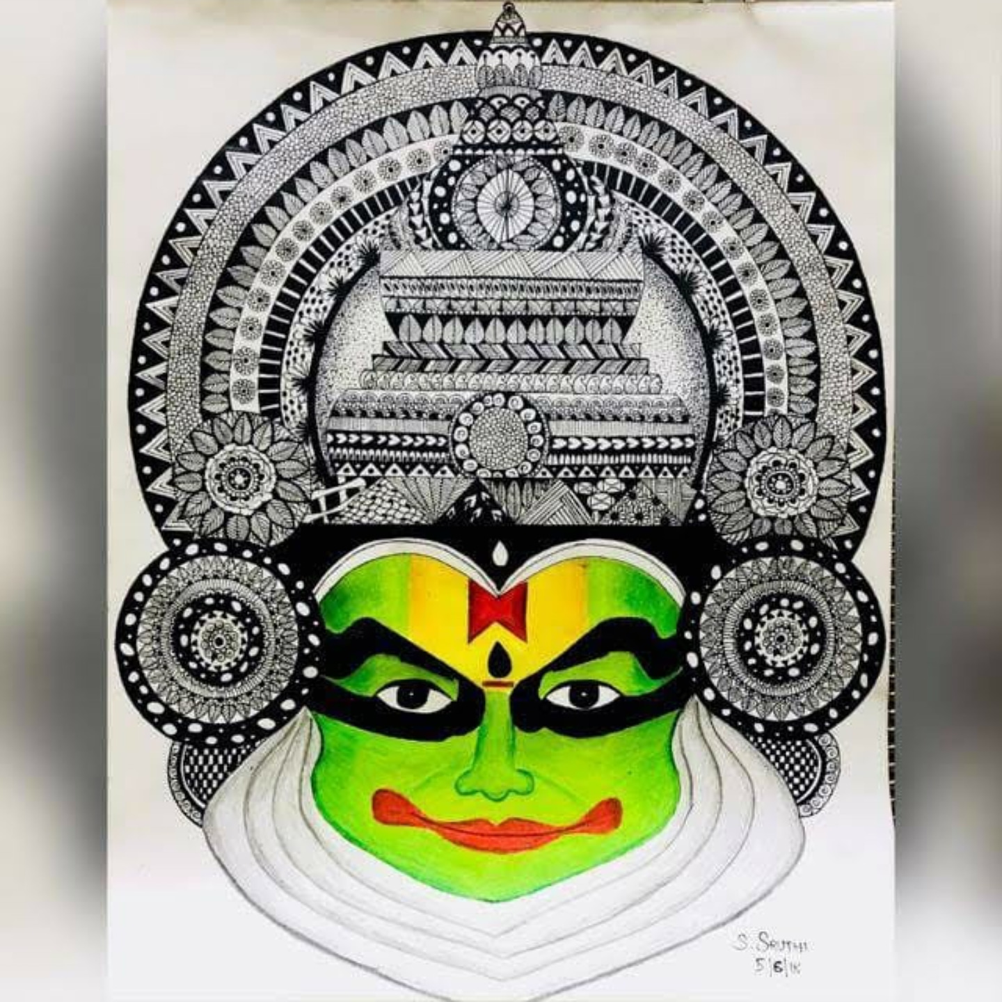 Kathakali Face Drawing