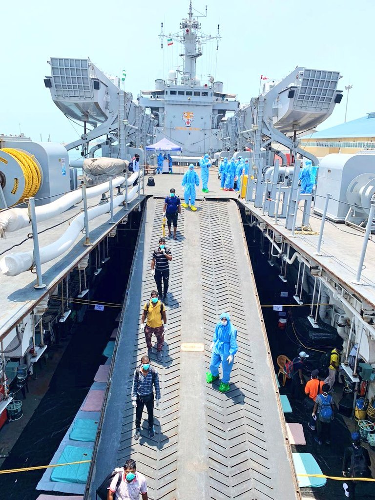 OperationSamudraSetu - INS Shardul is at Bandar Abbas, Iran. Pre ...