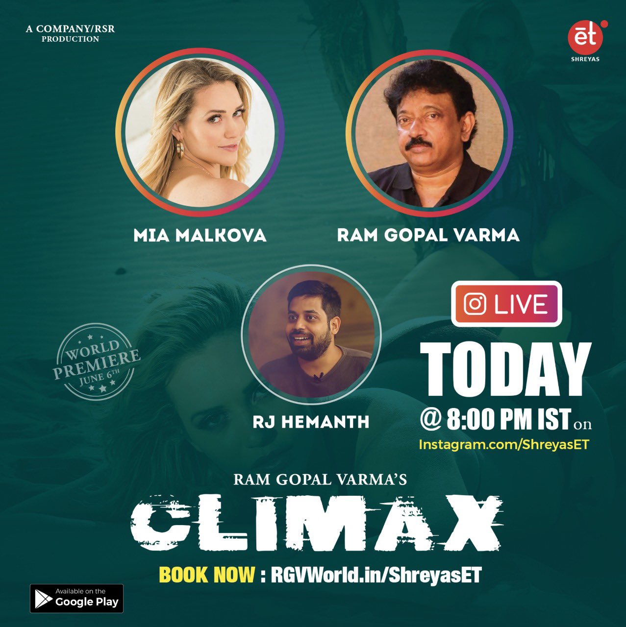 Ram Gopal Varma on Twitter: "Me and @MiaMalkova waiting for R J ⁦@mirchihemant⁩ to grill us till ...