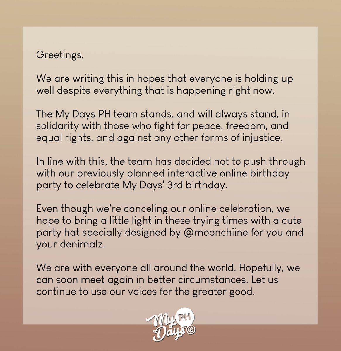 MyDays PH on Twitter: "📢 My Day 3rd Birthday Announcement We hope that ...