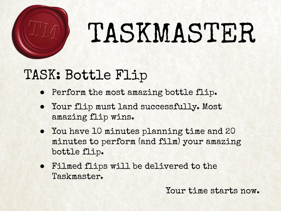 Boon on Twitter: "23) The other 2 were a bottle flip task and one where groups chose a team ...