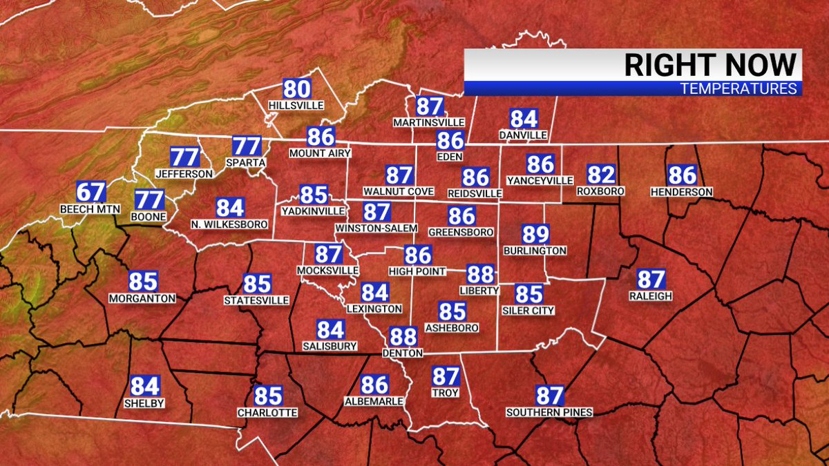 Saturday night, and here are your 7 PM temperatures from the FOX8 MAX ...