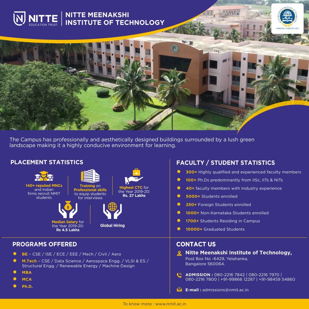 Nitte Meenakshi Institute Mangaluru : Nitte A Destination Of Choice