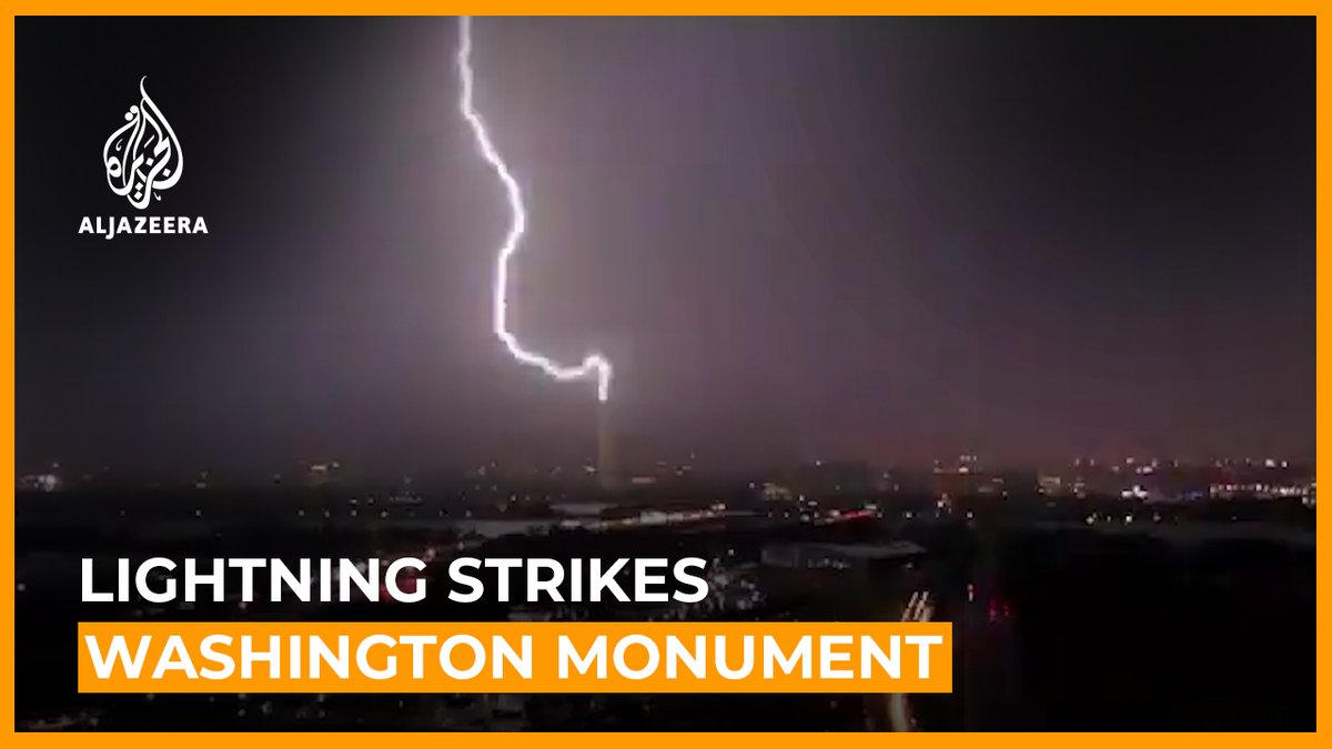 This footage taken in Washington, DC on Thursday night shows lightning ...