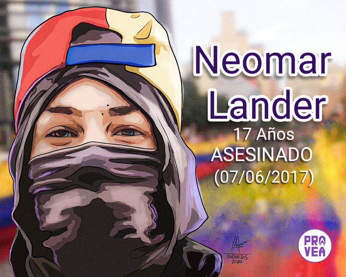 7Jun se cumplen 3 años del asesinato de Neomar Lander, quien murió por impacto de un objeto que ...
