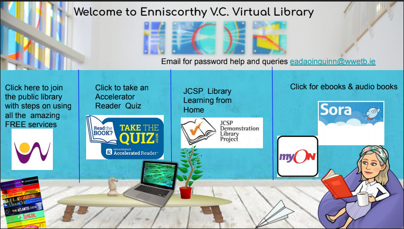JCSP Library Enniscorthy Vocational College on Twitter: "A pic of our virtual school library and ...