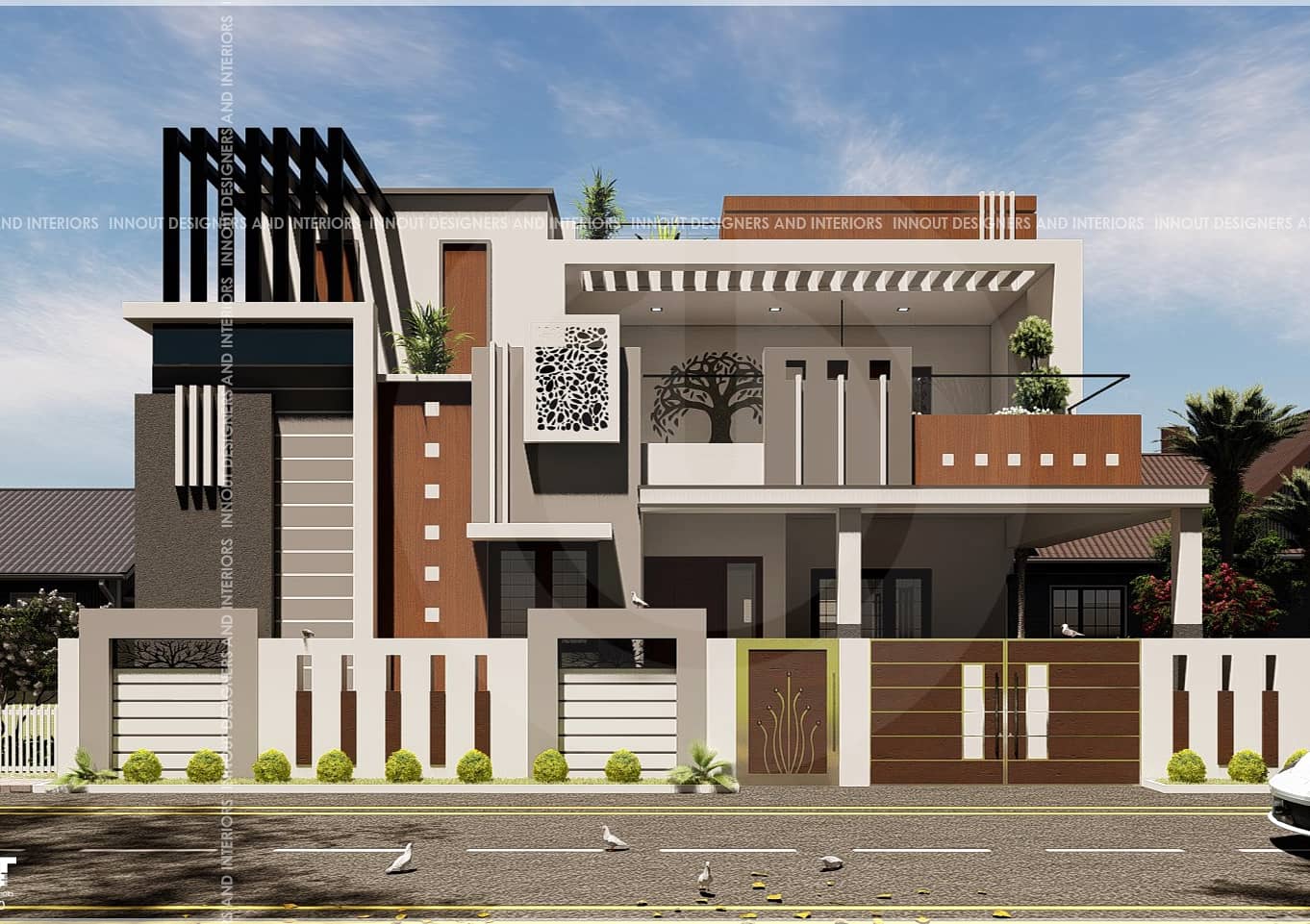 Front Compound Wall Elevation Design
