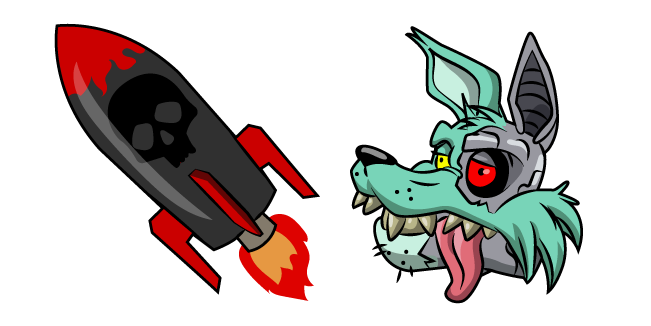 Custom Cursor on Twitter: "Cursor with Franken-Foxy - a cyborg-fox that fires rockets from it ...
