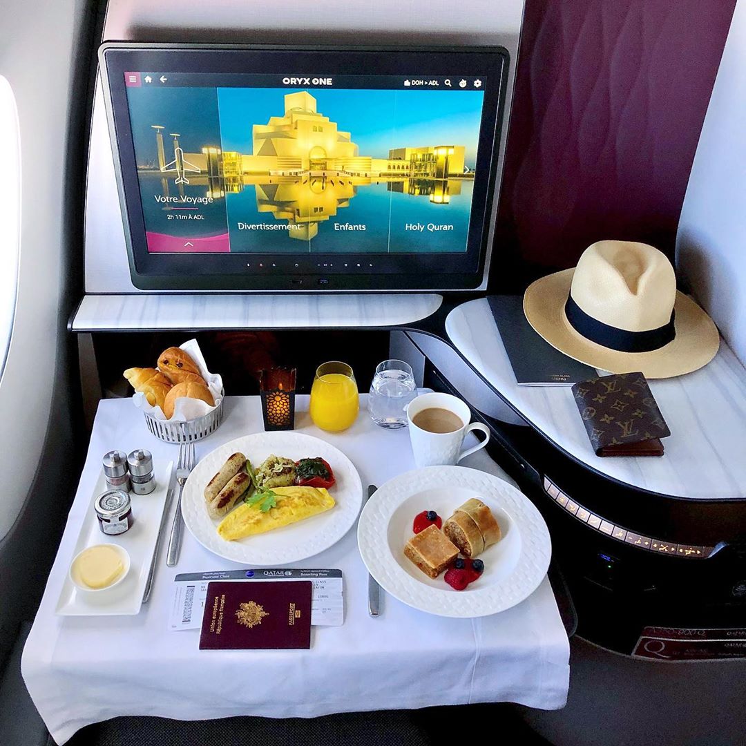 Qatar Airways First Class Food