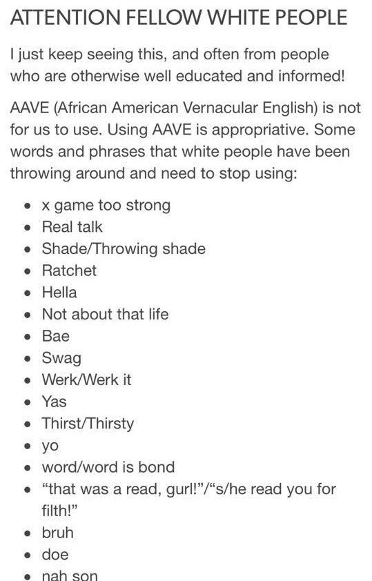 What Is Aave And Which Words Are Non Black People Asked To 58 Off