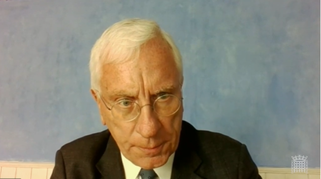 Lord Sharkey (Lib Dem) has framed his Zoom like a self-portrait | John ...