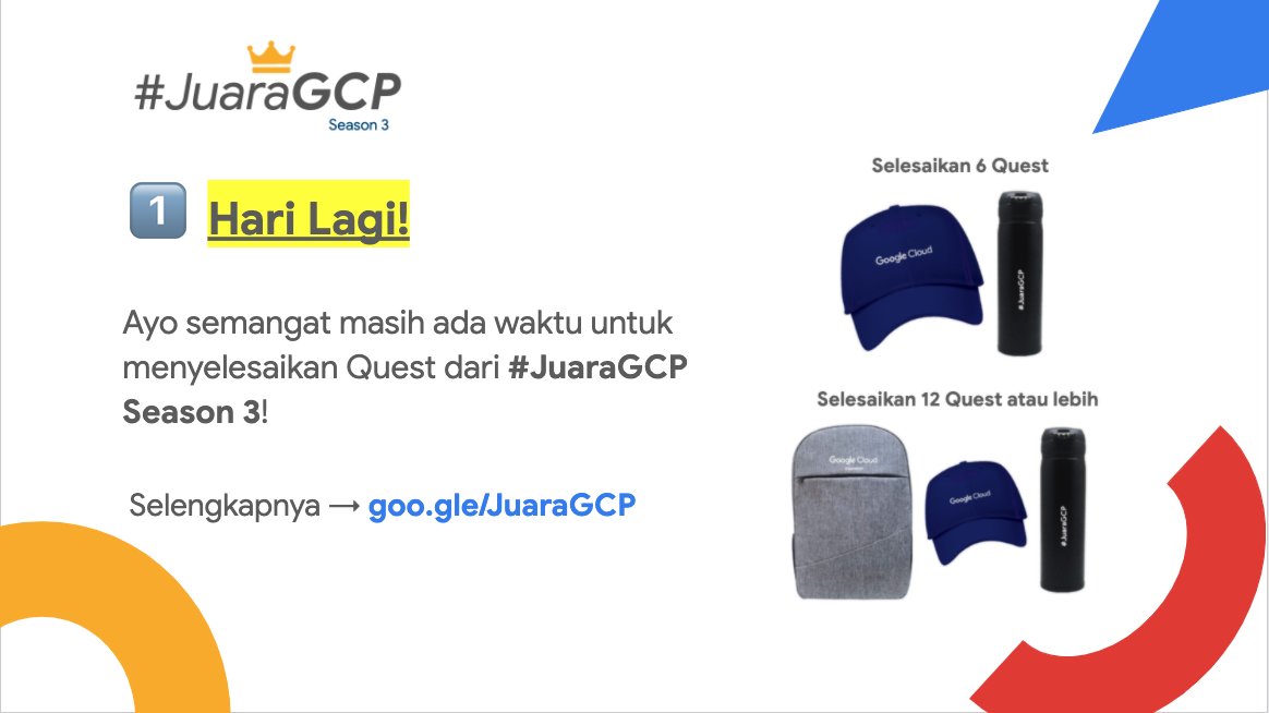 Google for Developers Indonesia on Twitter: "1️⃣ hari lagi ‼️ Ayo semangat mengerjakan Quest ...