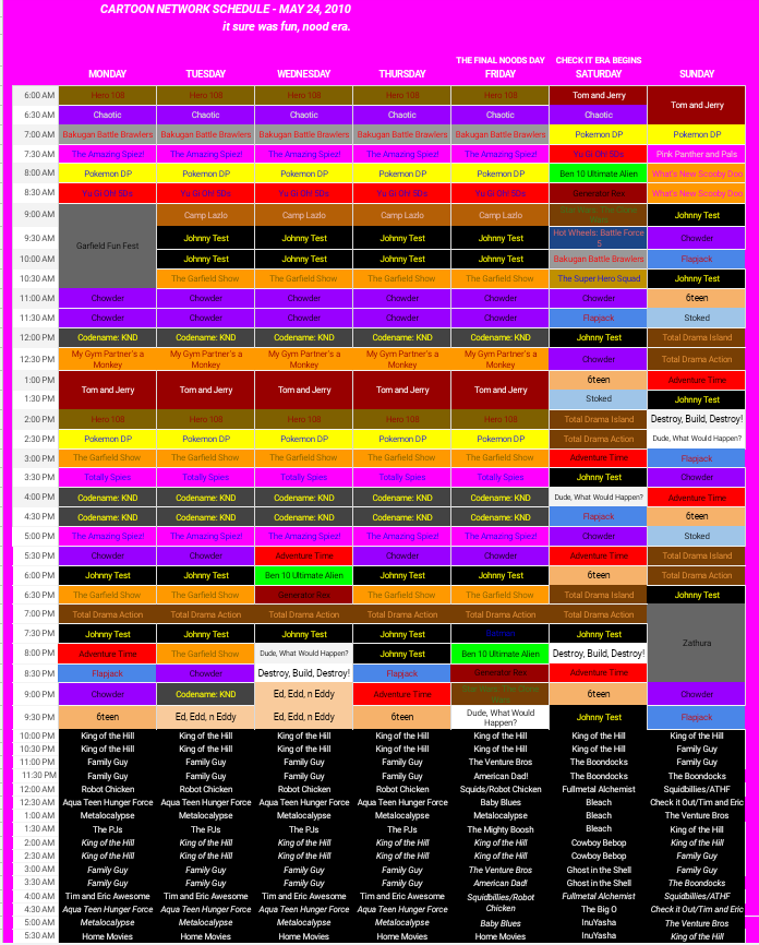 Nicktoons Network Schedule 2009