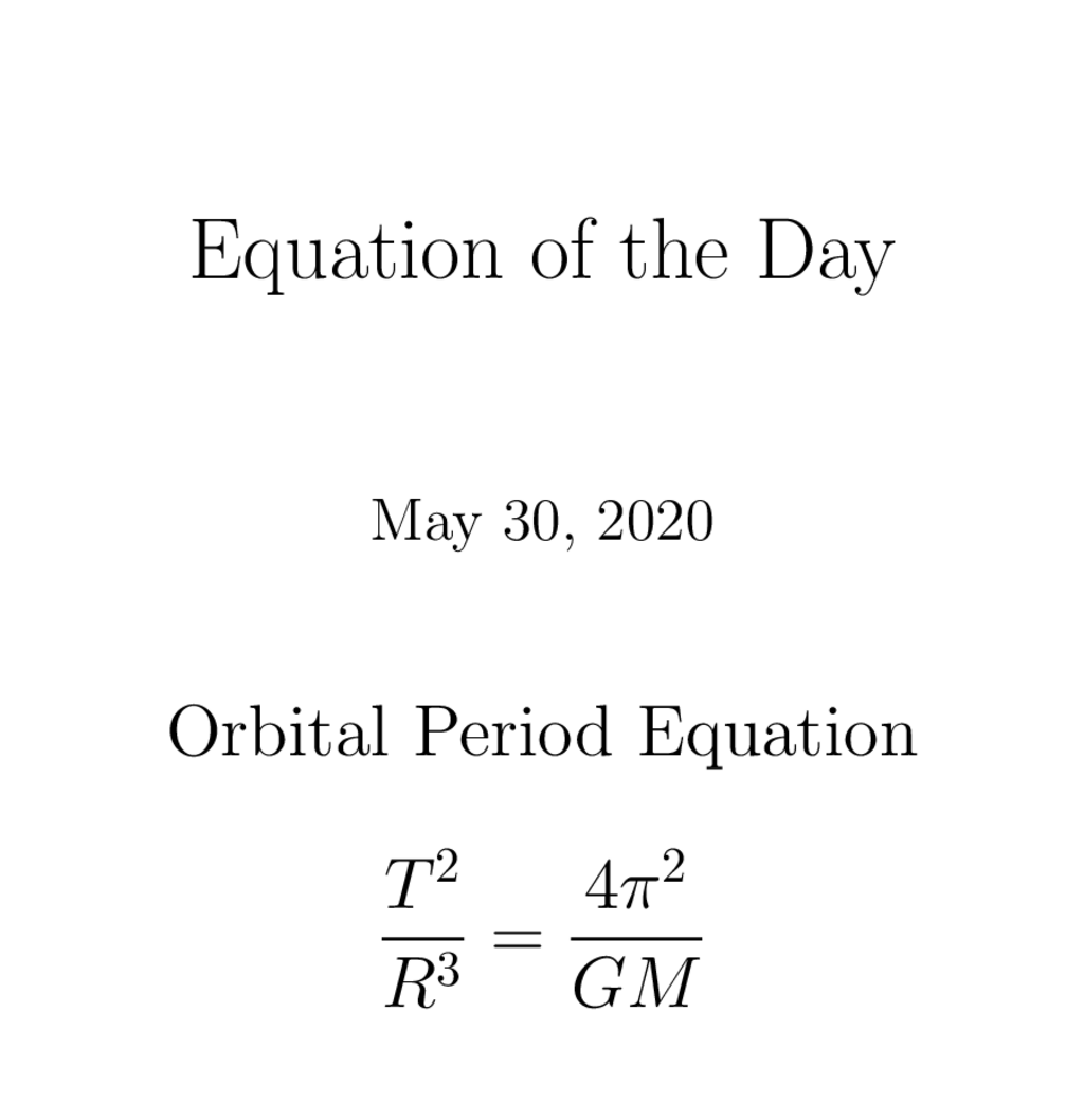 Orbital Period Equation A Spacecraft Is In Circular Orbit 5500 Km