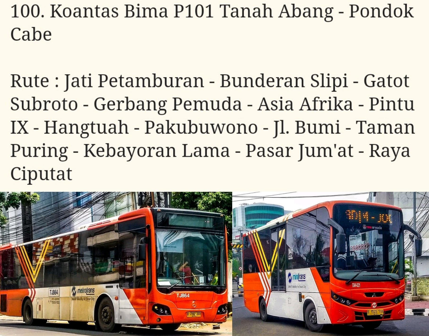 Busway Fans Club on Twitter: "Iseng browsing, ketemu data trayek ini. Koantas Bima - P101| TN ...