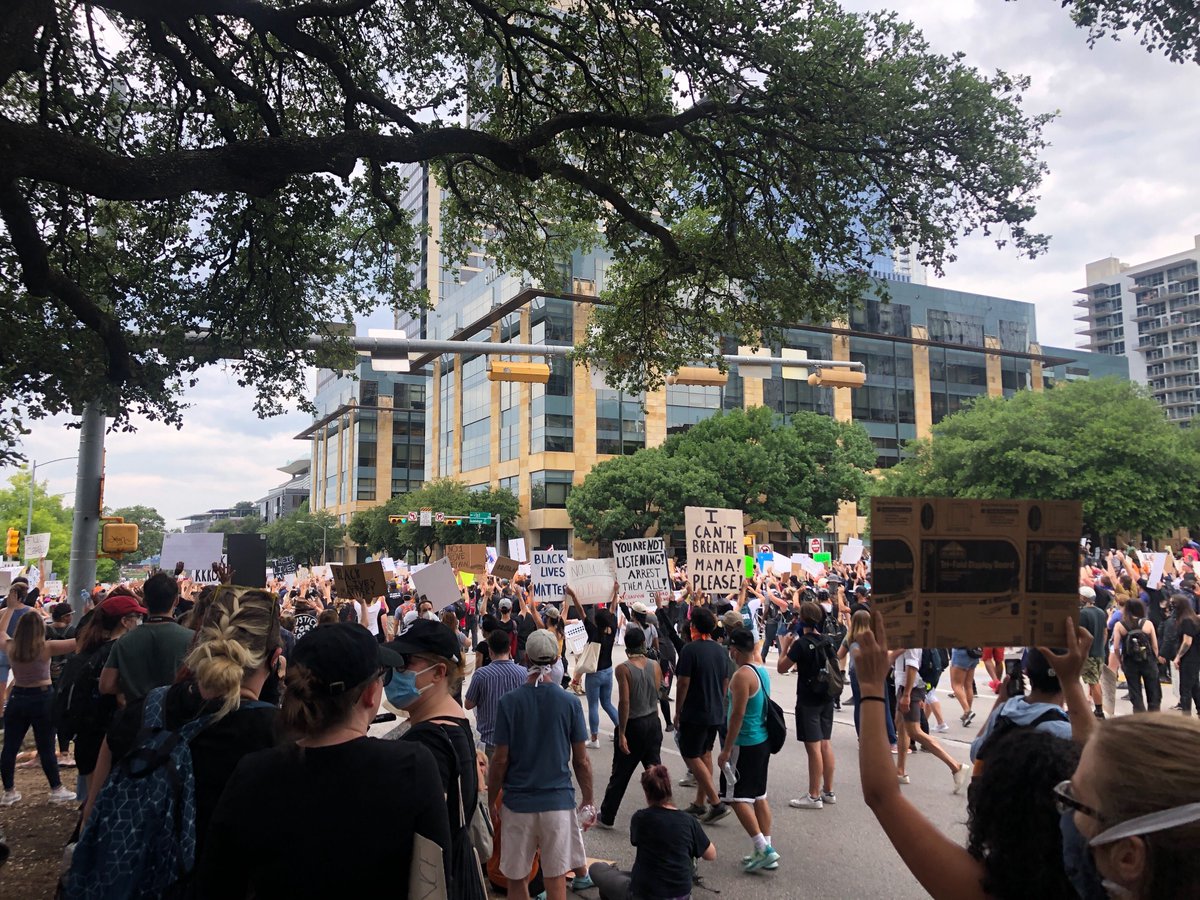 Photos from ongoing protests in downtown Austin on Sunday ...