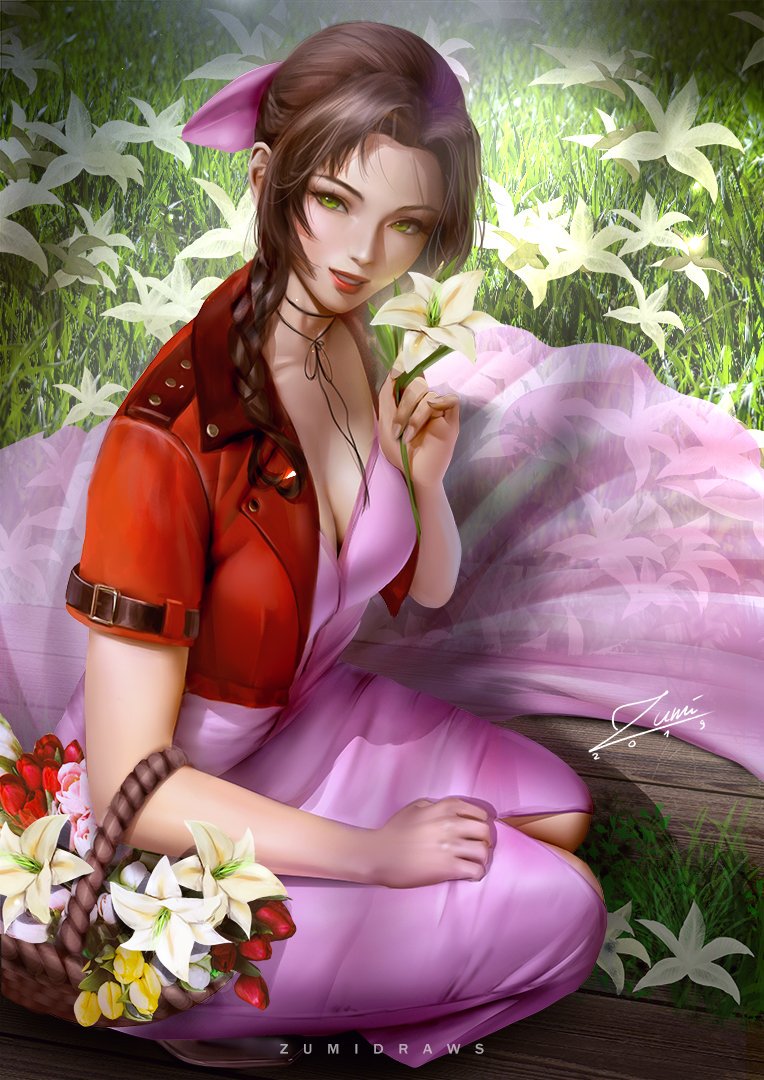 Ant on Twitter: "Art Feature: Aerith, by @ZumiDraws! Digital highres image ($15, part of a ...