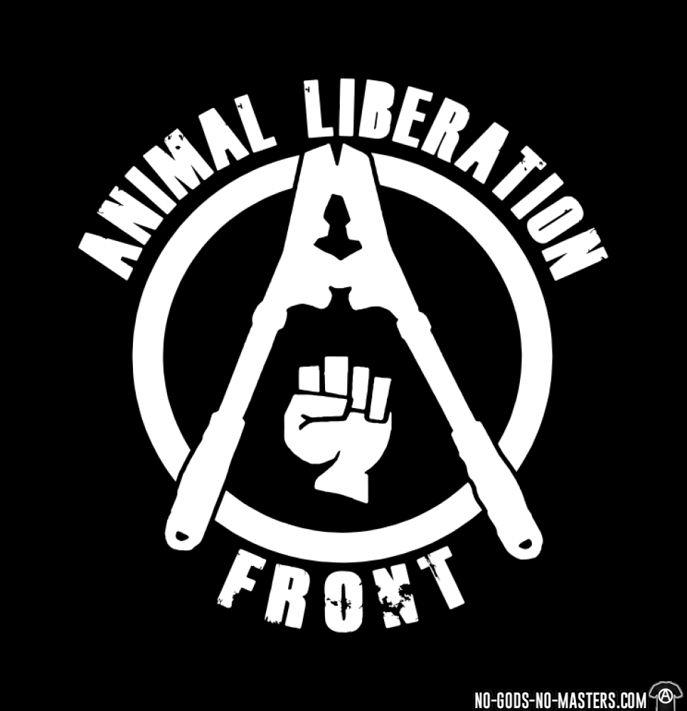 Earth Liberation Front Logo Top View Of Retro Flag Of Animal