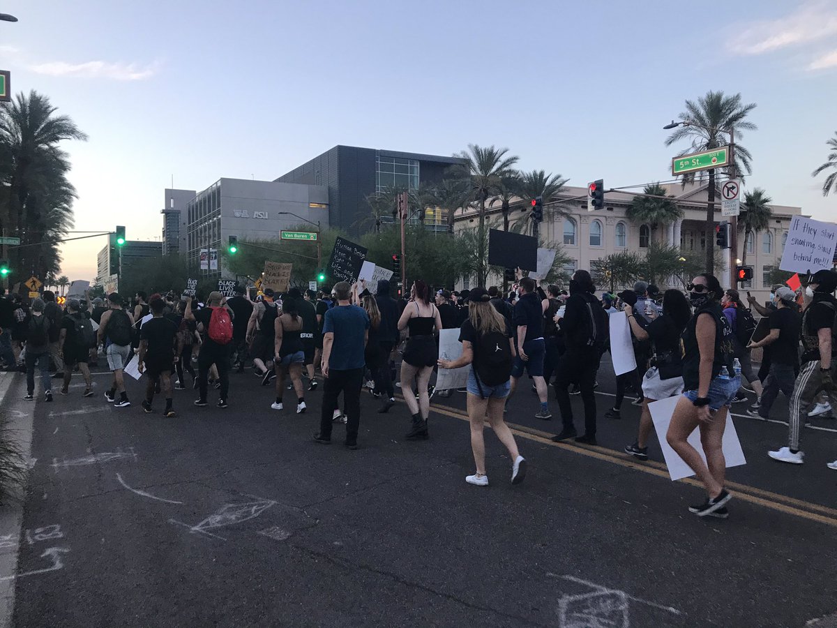 Thread by @PerryVandell: Hundreds of people are marching down ...