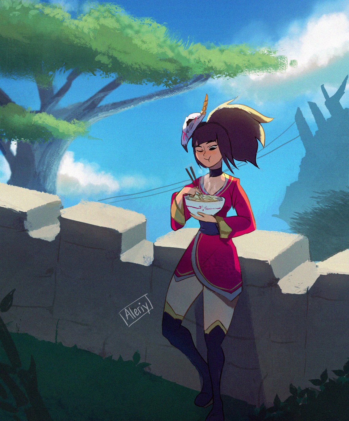 Aleriy🥑 COMMISSIONS OPEN on Twitter: "[Commission] Blood Moon Akali for @Saynwen__ # ...