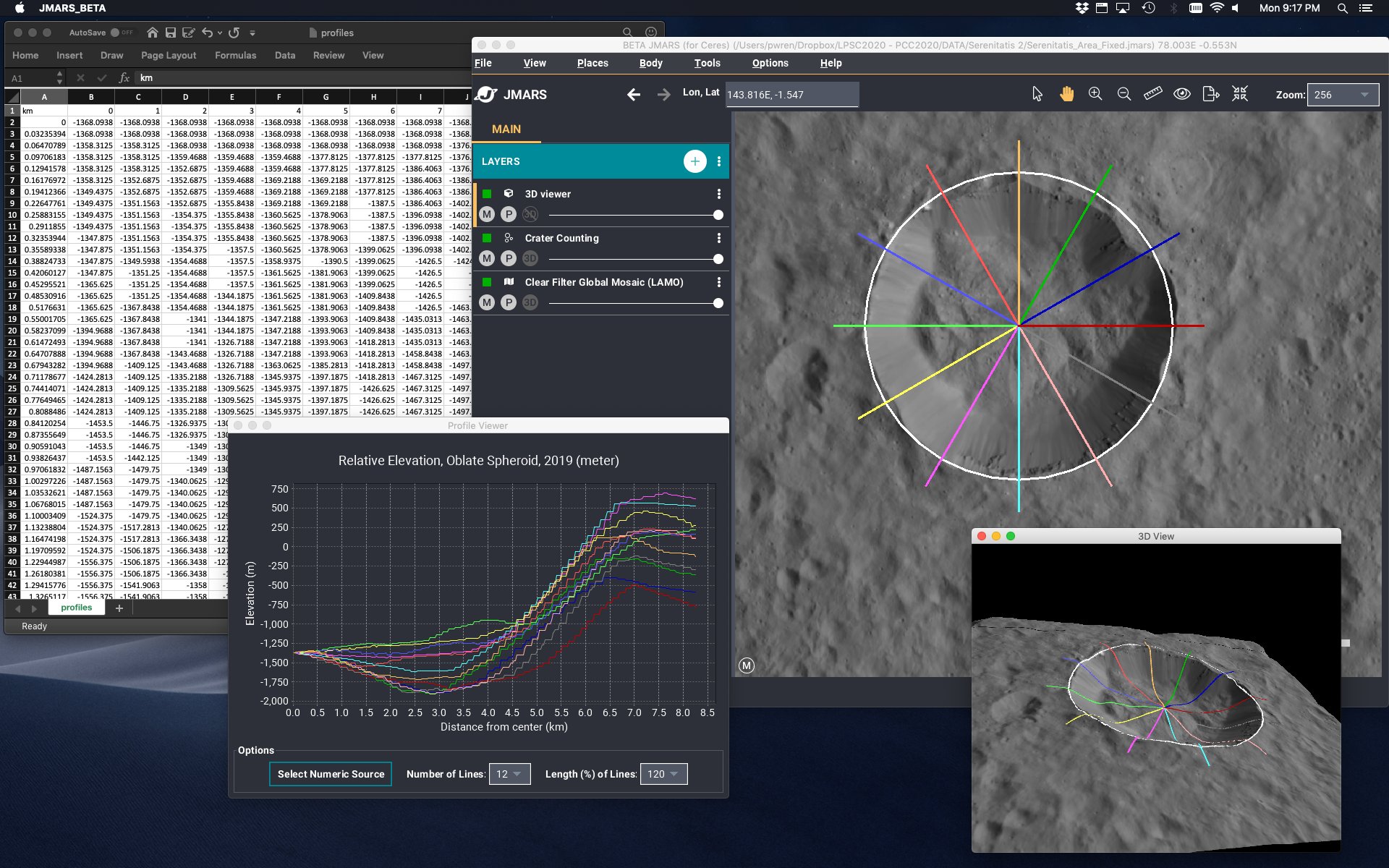 JMARS on Twitter: "New "Beta" Crater Profiler in the Crater Counting Layer! Users can: * Specify ...