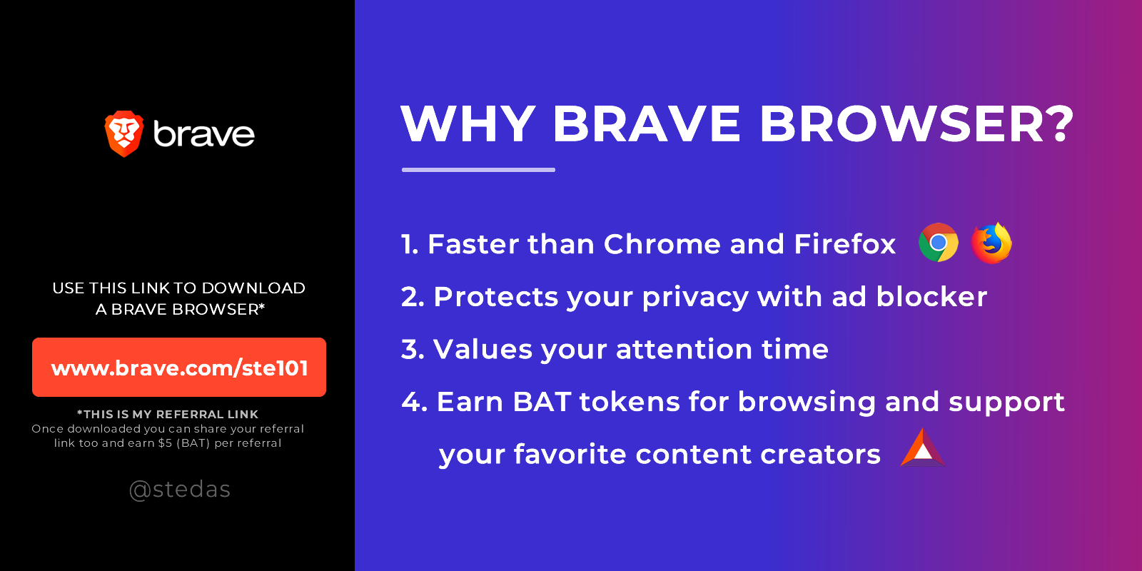 XRP_Cro on Twitter: "Why Brave browser? - 3-6x faster than Chrome/Firefox - Protects your ...