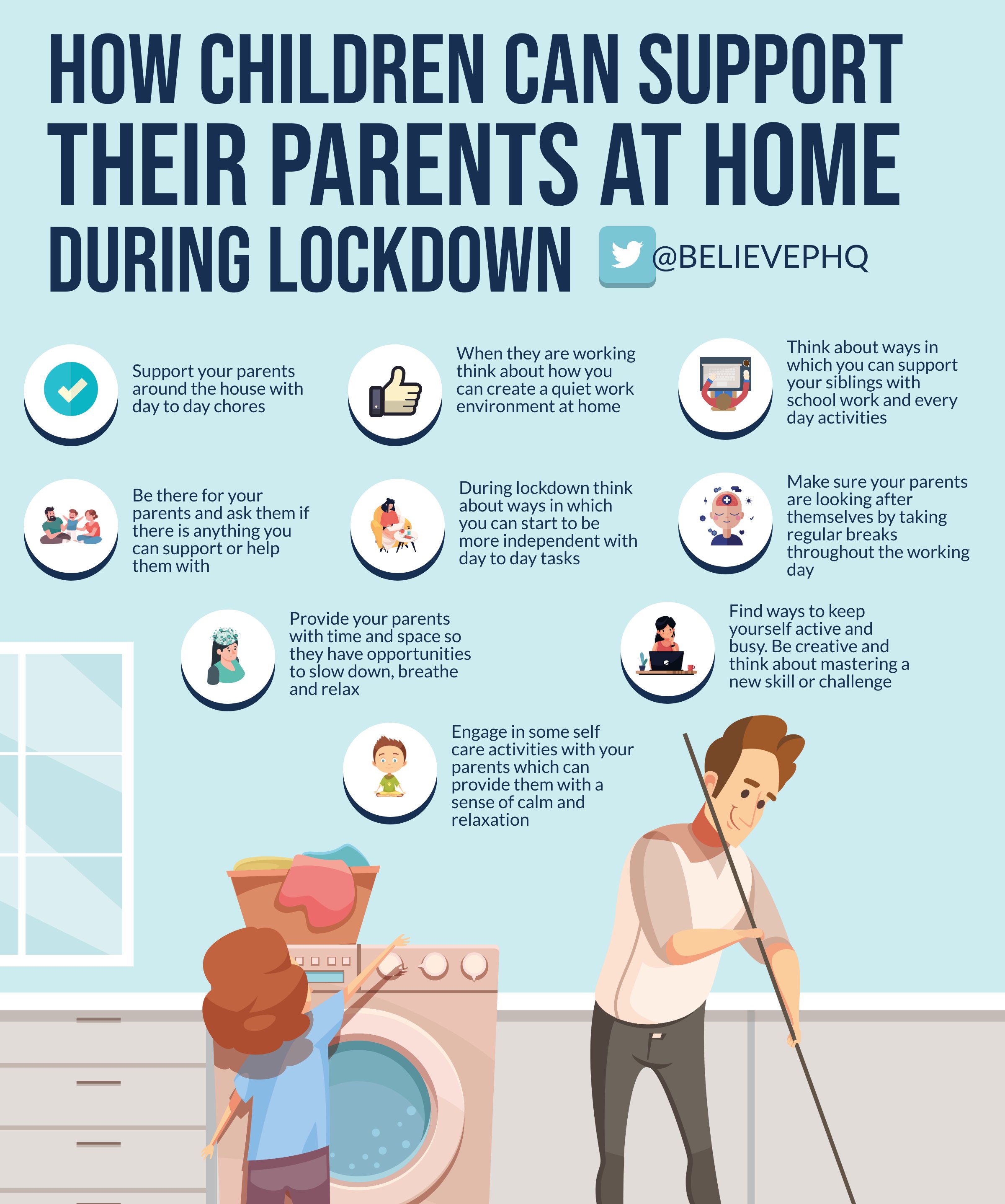 Children Helping Parents At Home