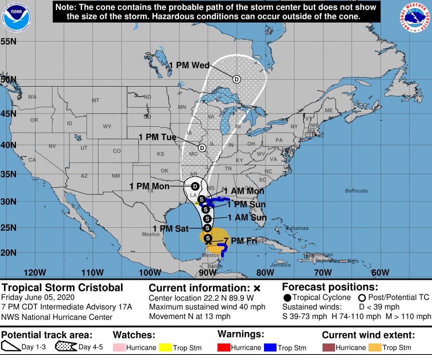 DEVELOPING: National Hurricane Center releases 7 p.m. cone showing ...