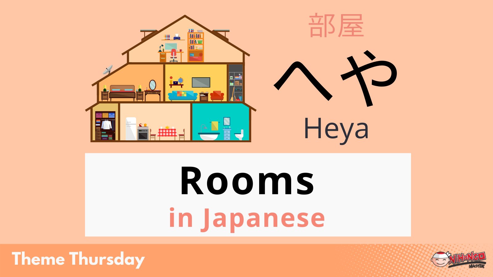 Nihongo Master on Twitter: "Let's learn the Japanese words for rooms ...